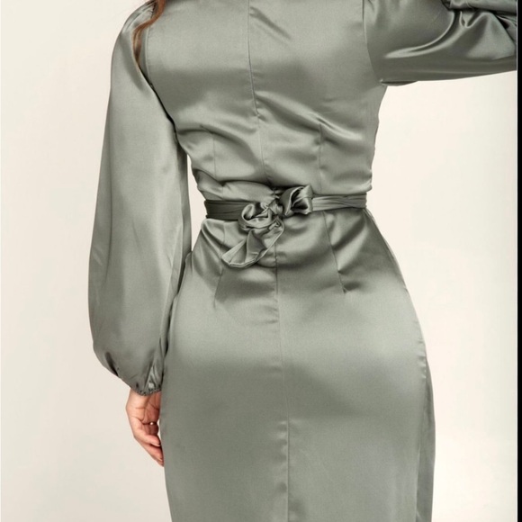 Dresses | Veiled Collection Julianna Satin Wrap Waist Maxi Dress In ...